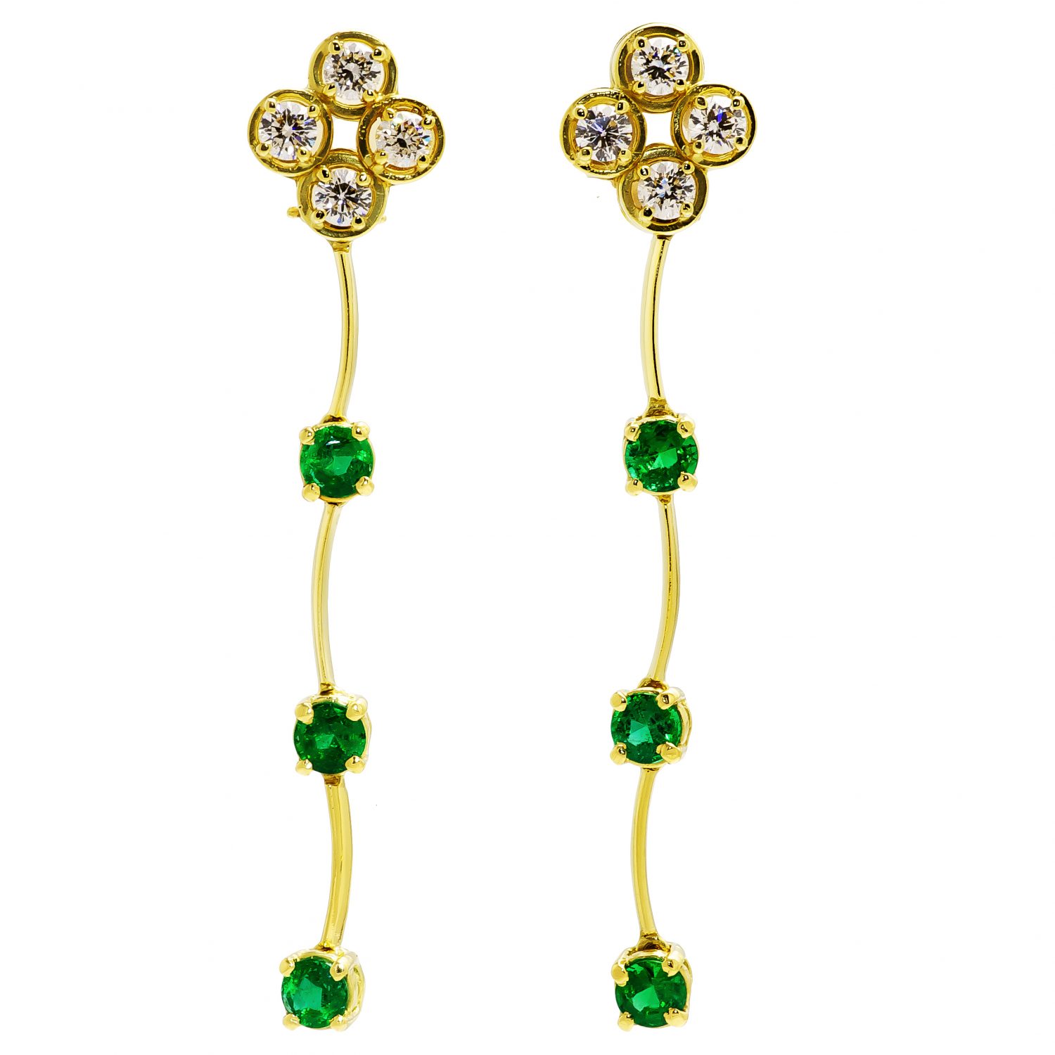 Cascade Emerald and Diamond Drop Earrings - Kaufmann de Suisse Diamond ...